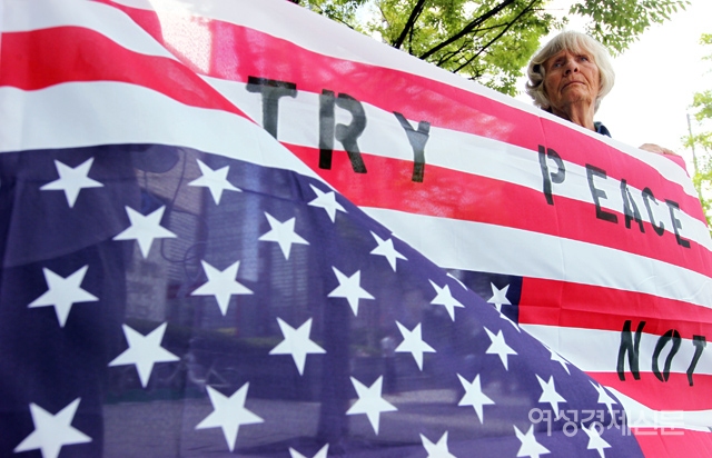반미평화활동가 린디스 퍼시, '한반도에 평화를'
